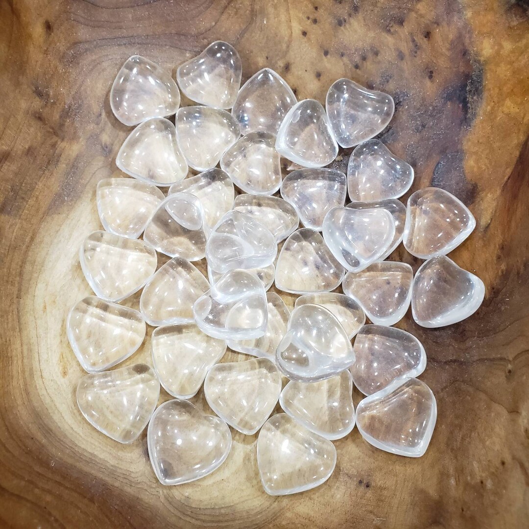 Tumbled Small Clear Glass Heart 3/4 - Etsy