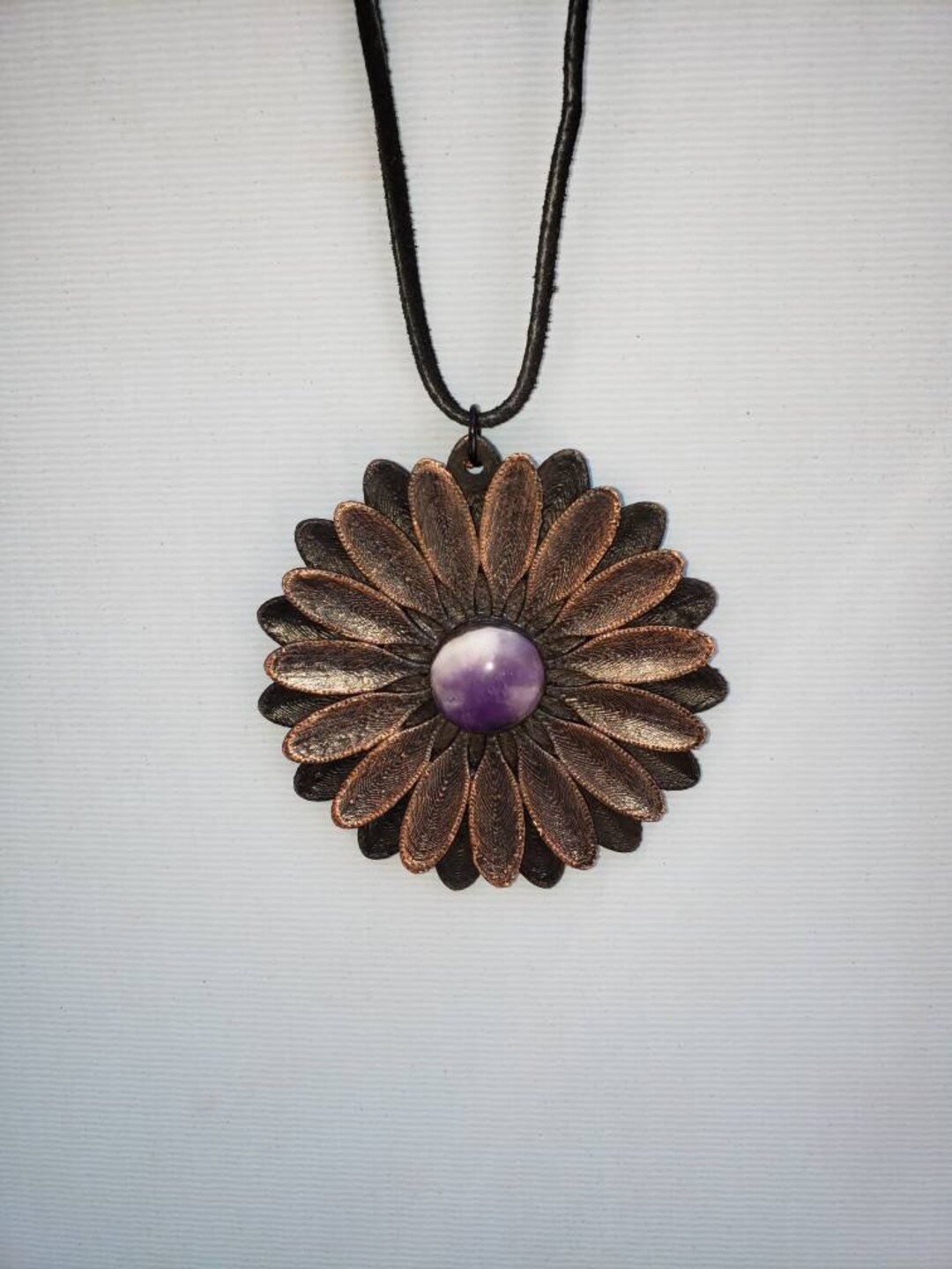 3D Printed & Electroformed Amethyst Flower Rear View Mirror Hanger - Etsy