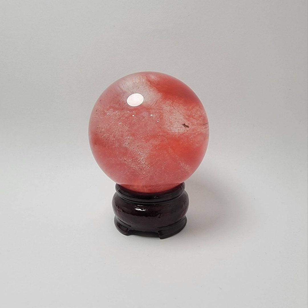 Cherry Quartz Sphere With Stand (57 Mm) - Etsy