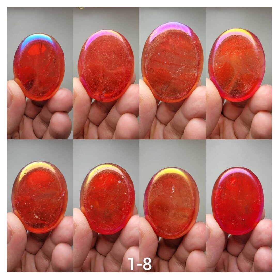 Red Jelly Aura Quartz Worry Stone (you Pick) (1-3/4") - Etsy