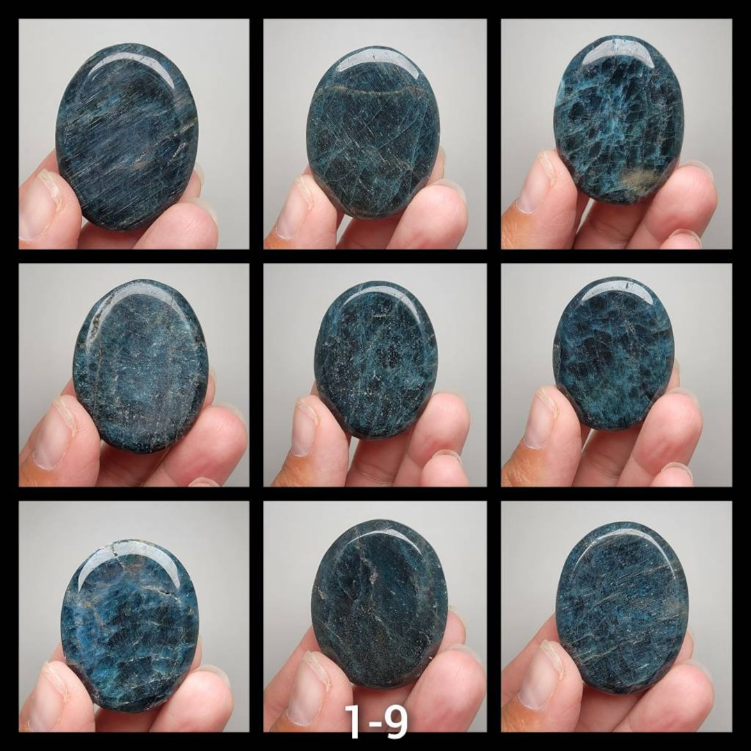 Dark Blue Apatite Worry Stone (you Pick) (1-3/4") (WITH ROUGH) - Etsy