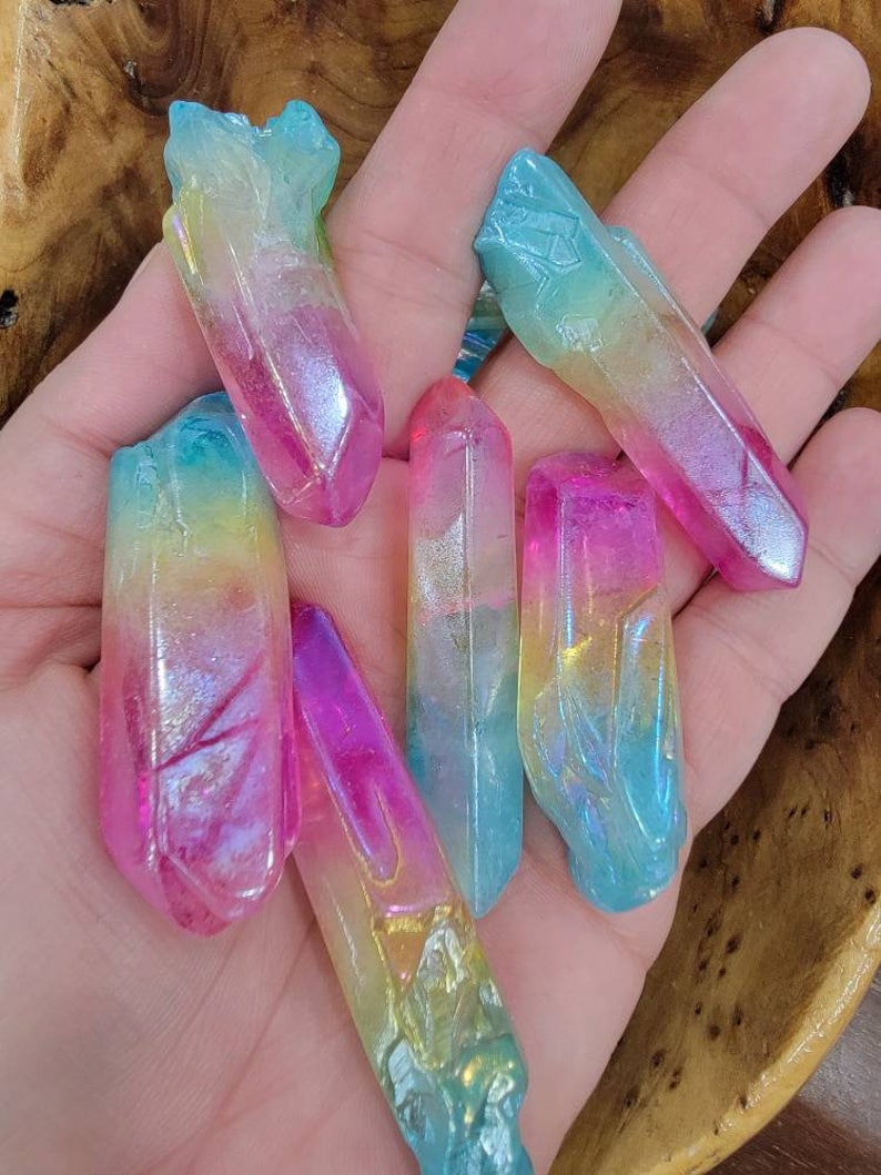 Tumbled Tri-color Jelly Aura Quartz Piece - Etsy