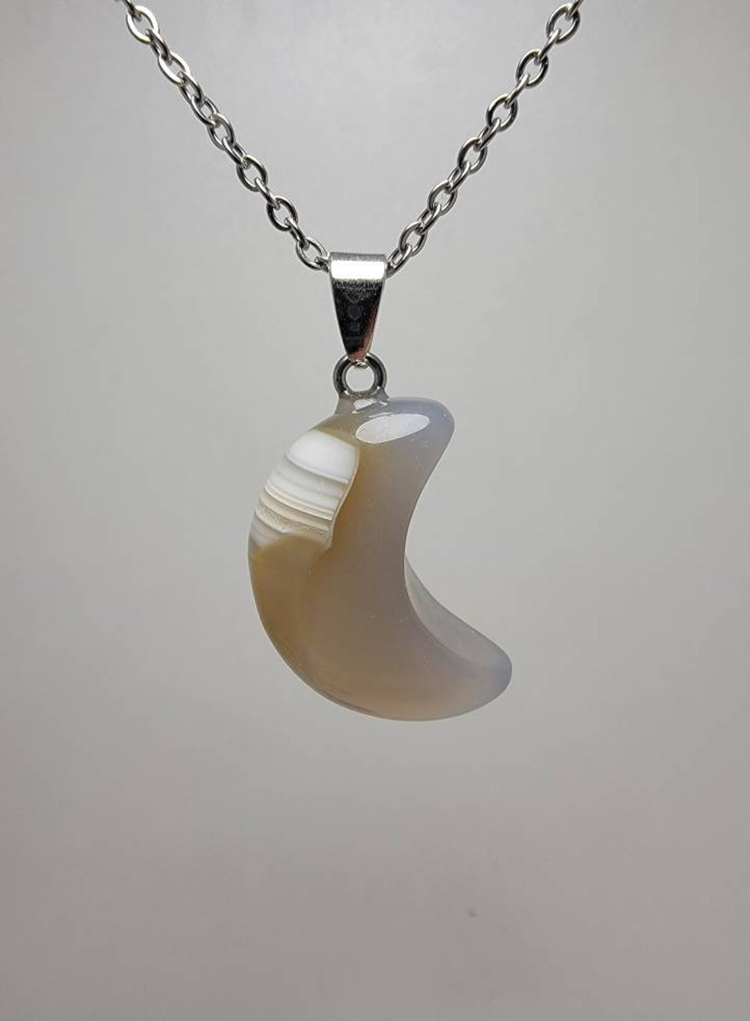 Gray-banded Agate Moon - Etsy