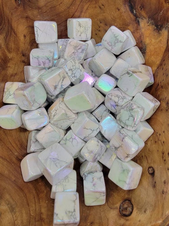 Jelly Aura Howlite Cube Tumble - Etsy