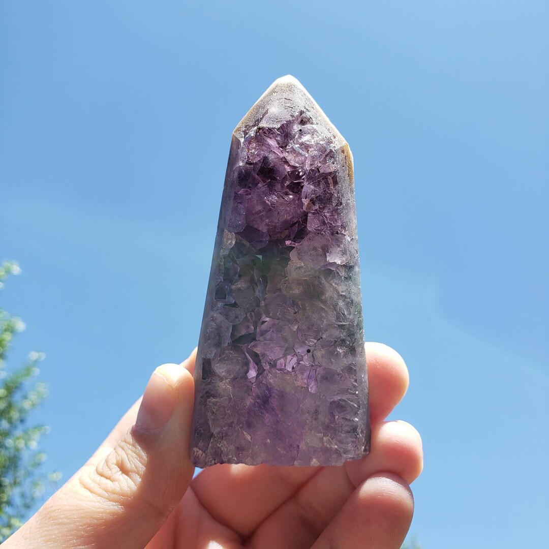 Rough Amethyst Cluster Tower (147 Grams) - Etsy