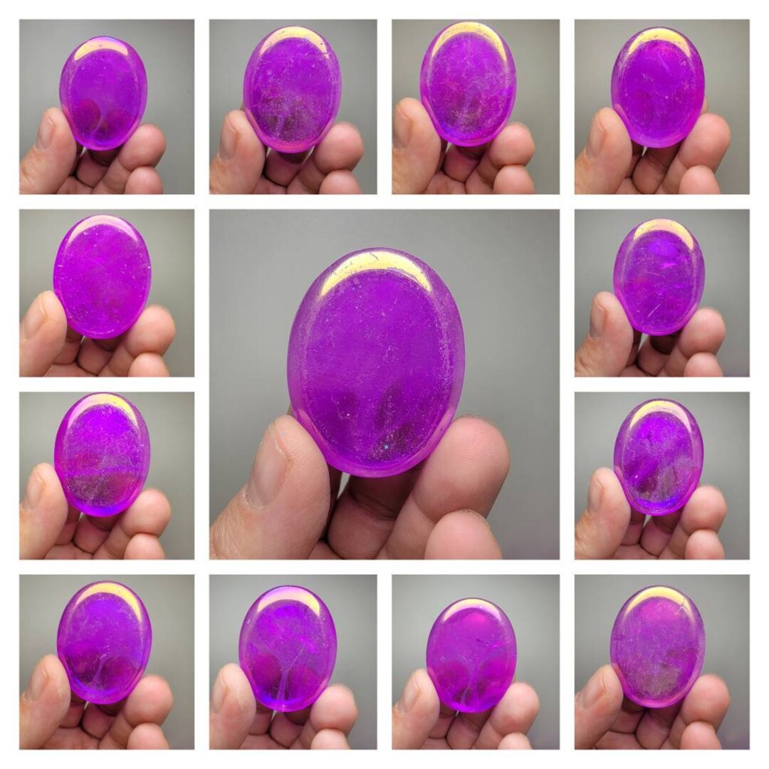 Dark Purple Jelly Aura Quartz Worry Stone you Pick 1-3/4 - Etsy