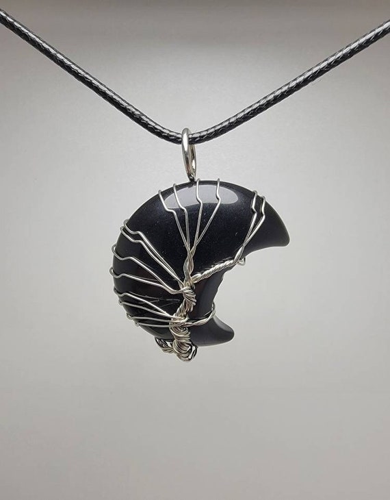 Obsidian Tree of Life Moon - Etsy