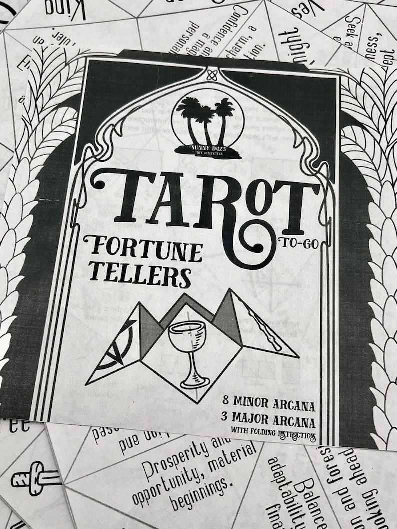 Fortune Tellers- Tarot To-go- Fold at Home Tarot Study Aide "cootie ...