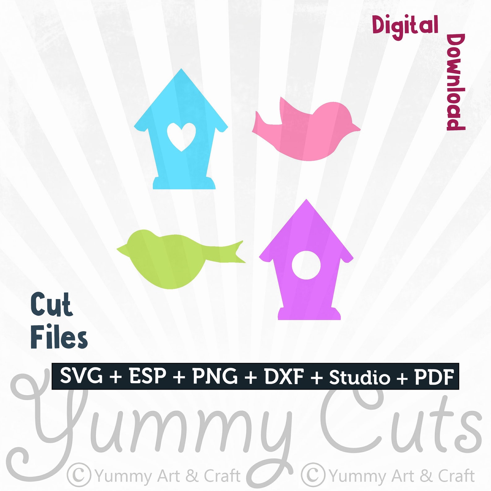 Bird and Birdhouse, SVG File, Crafts for Silhouette Cameo, Cricut, Scan ...