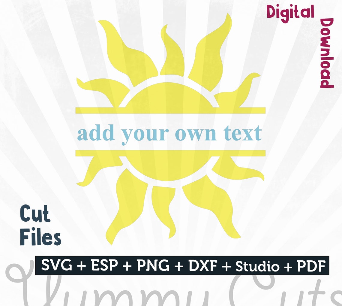 Split Sun, SVG File, Crafts for Silhouette Cameo, Cricut, Scan N Cut ...