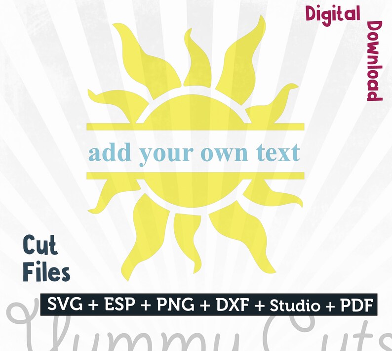 Split Sun, SVG File, Crafts for Silhouette Cameo, Cricut, Scan N Cut ...