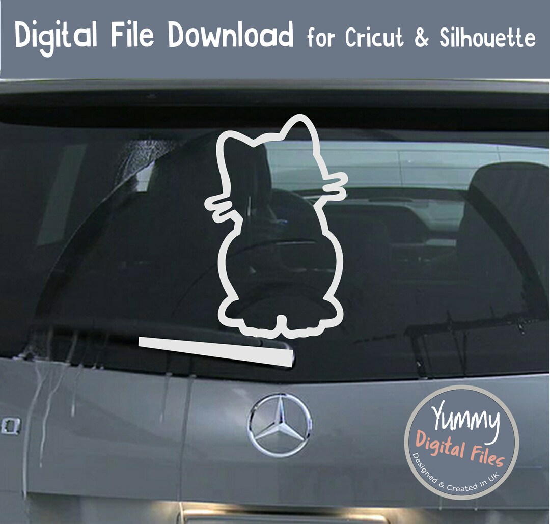 Rear Car Window Cat Wiper, SVG File, Crafts for Silhouette Cameo ...