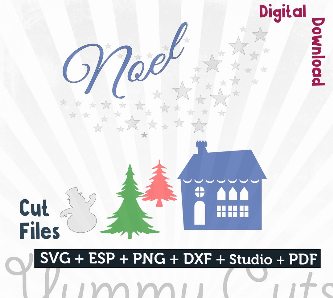 Noel Christmas House, SVG File, Crafts for Silhouette Cameo, Cricut ...