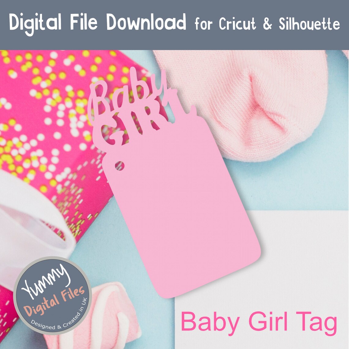 New Baby, Boy & Girl Gift Tags , SVG File, Crafts for Silhouette Cameo ...