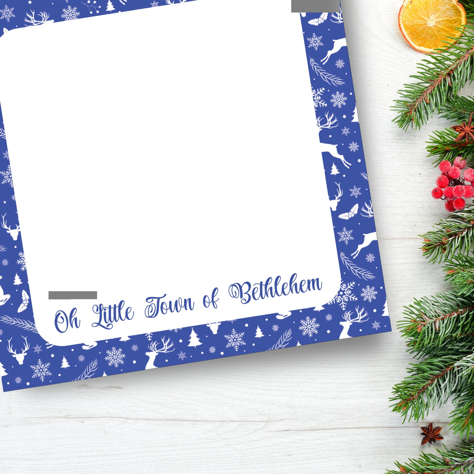 Christmas Carol Lyrics 3 Inch Square Memopad Notepad Digital Download ...