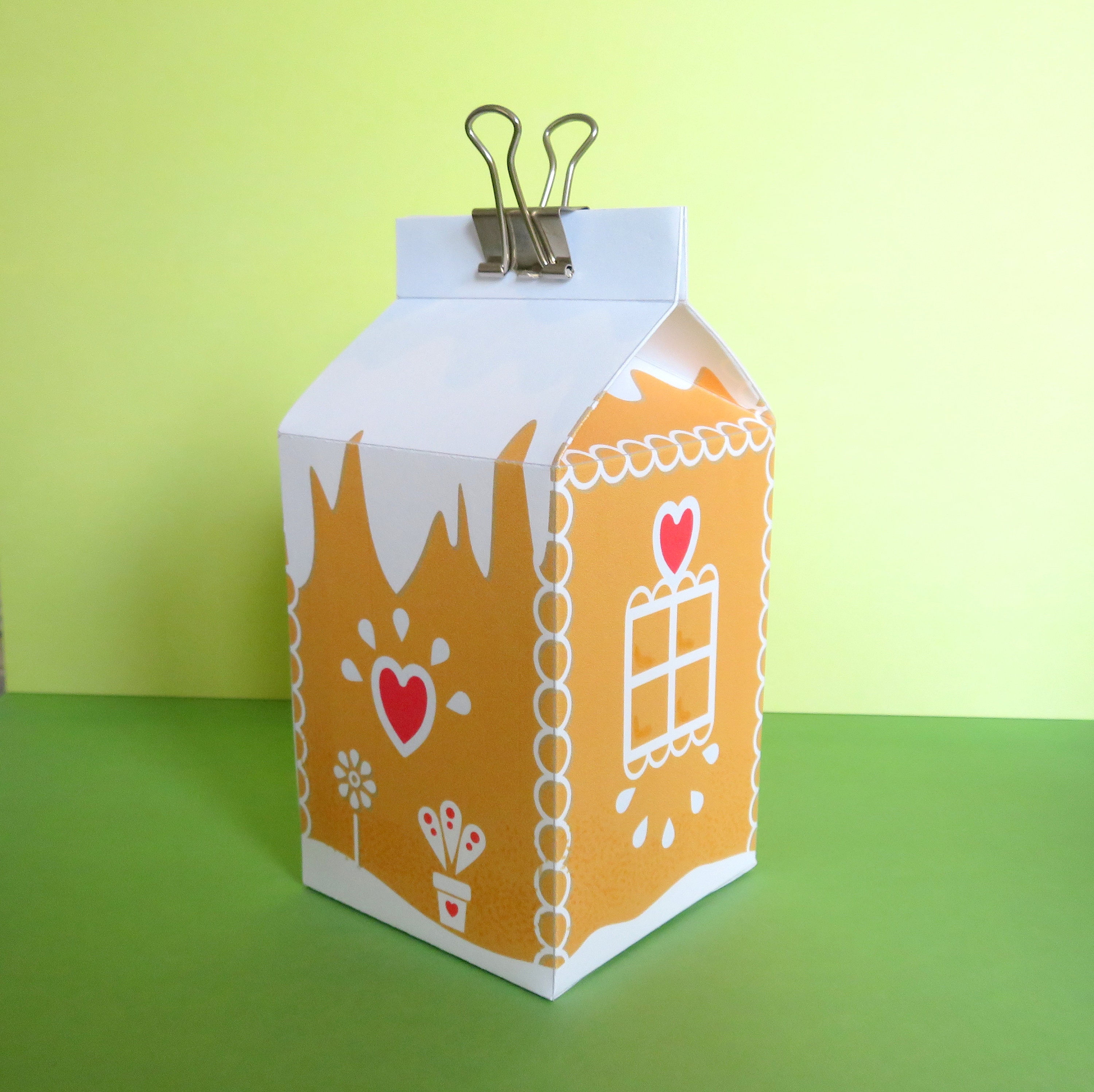 Gingerbread House Milk Carton Treat Box Template (digital Download) - Etsy