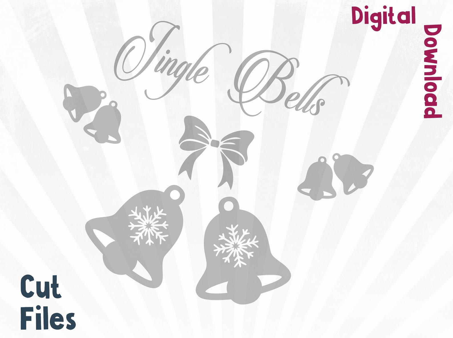Christmas Jingle Bells SVG File Crafts for Silhouette | Etsy