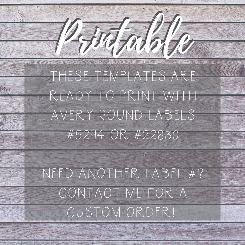 Printable Thank You Stickers, Digital Download Sticker Template, Avery ...