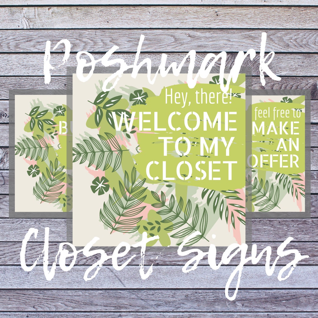 Poshmark Closet Signs Poshmark Signs Jungle Listings Organizational ...