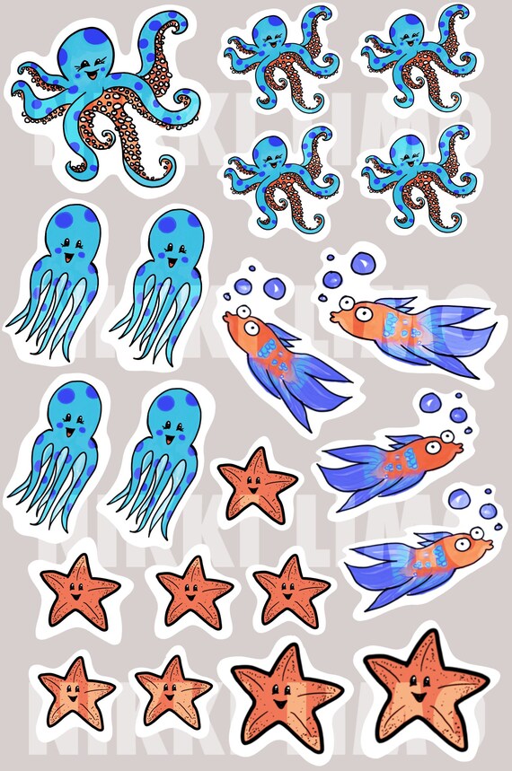 Sea Stickers INSTANT DOWNLOAD - Etsy
