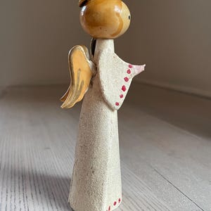 Mid Century Tall Putz Angel With Wooden Head and Wings - Etsy