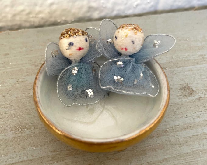Pair of the Tiniest Cotton Spun Angels - Etsy