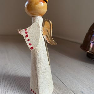 Mid Century Tall Putz Angel With Wooden Head and Wings - Etsy