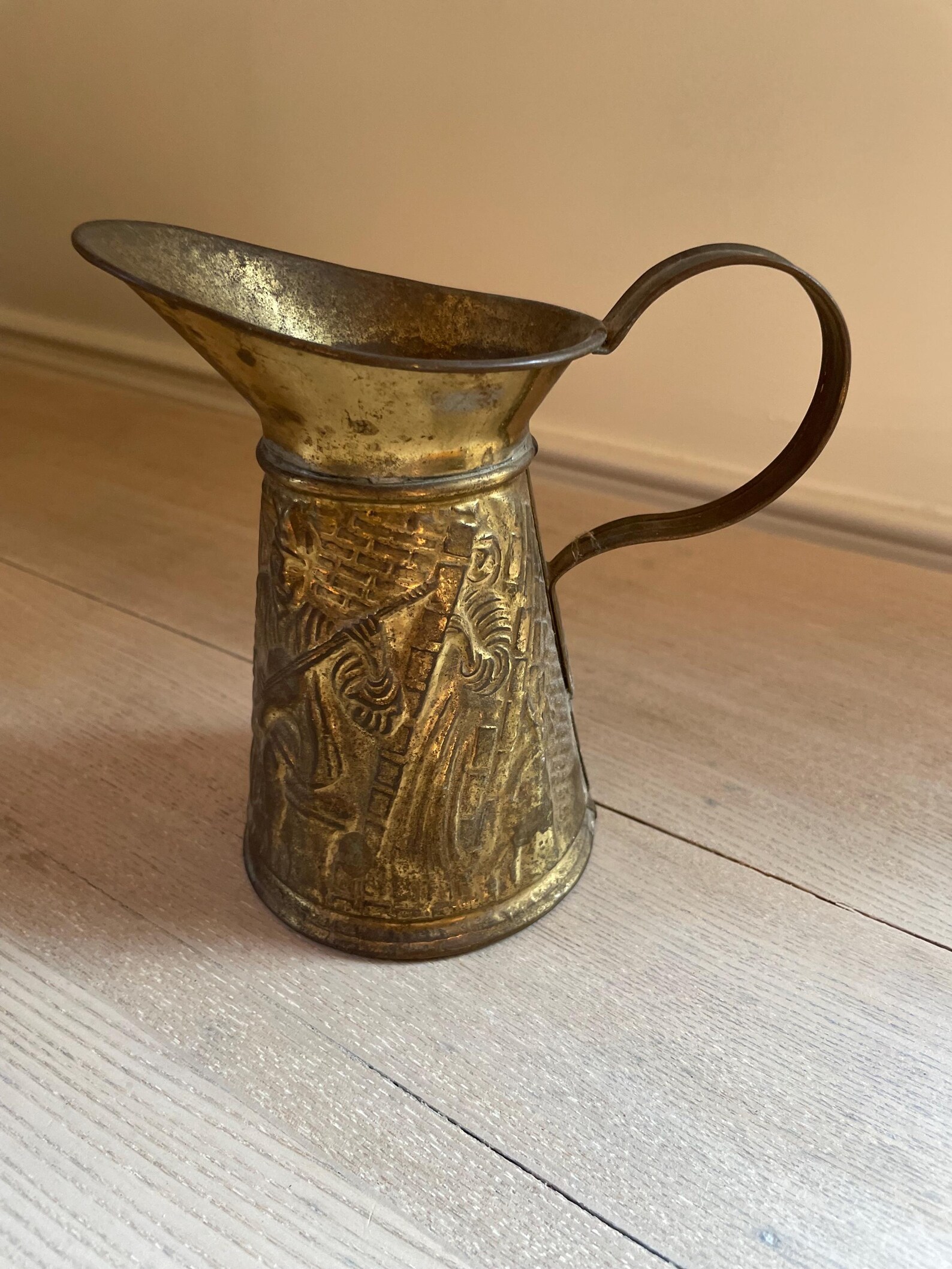 Brass Pitcher, Made in England, With Music Scene - Etsy