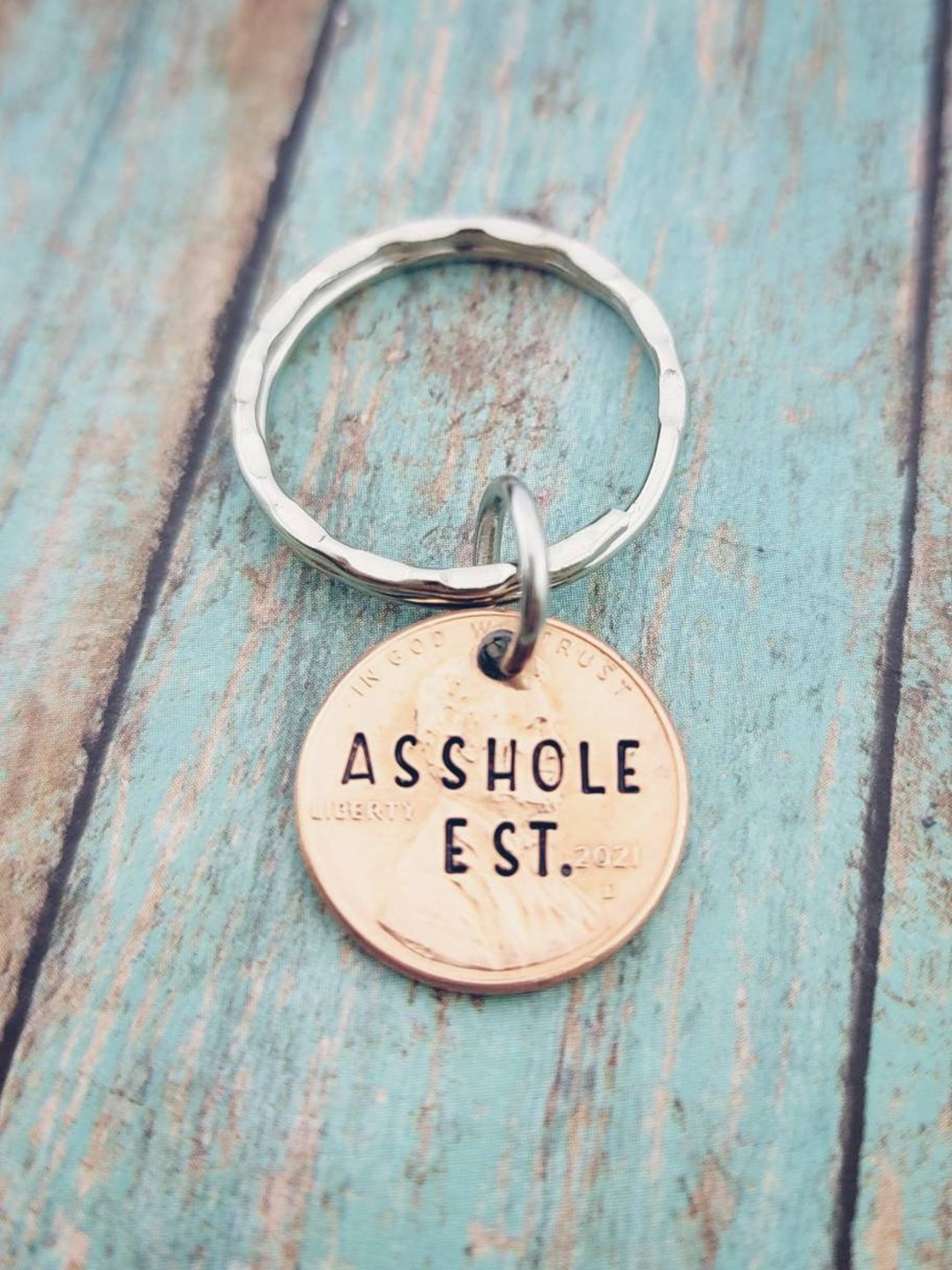Asshole Keychain Asshole Est. Penny Keychain Funny Guy Gift Brother ...