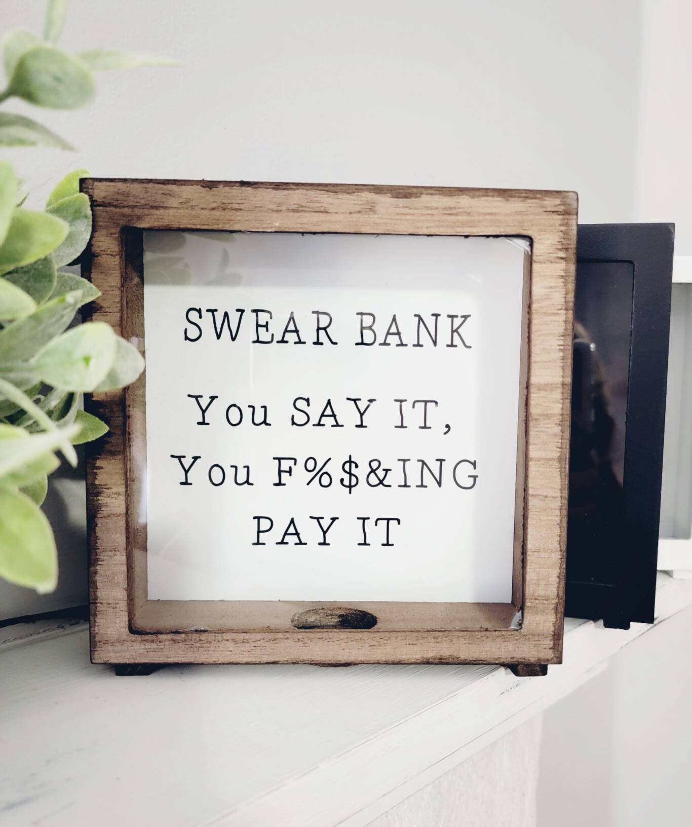 Swear Bank Funny Swear Jar Farmhouse Decor Funny Mom Gift | Etsy