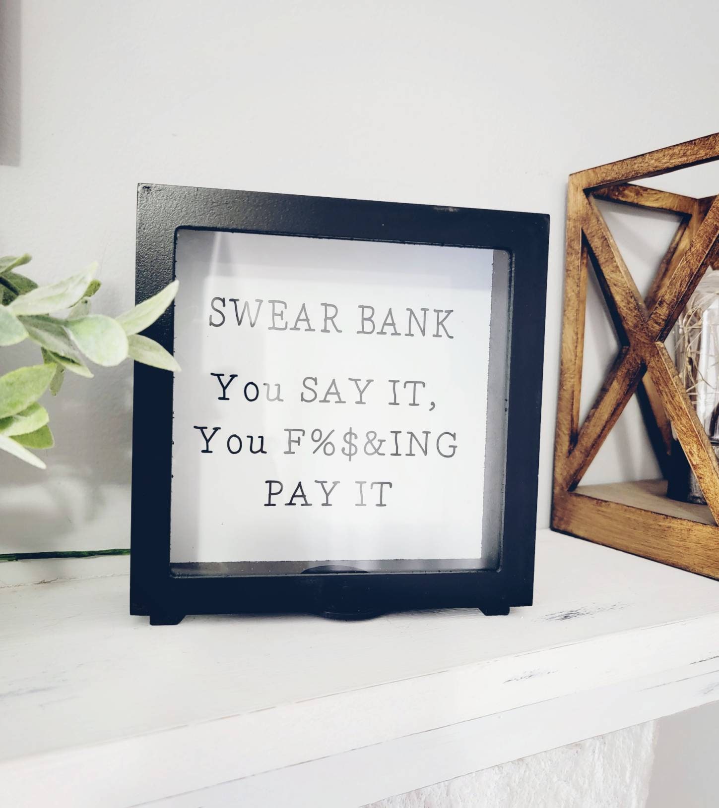 Swear Bank Funny Swear Jar Farmhouse Decor Funny Mom Gift | Etsy