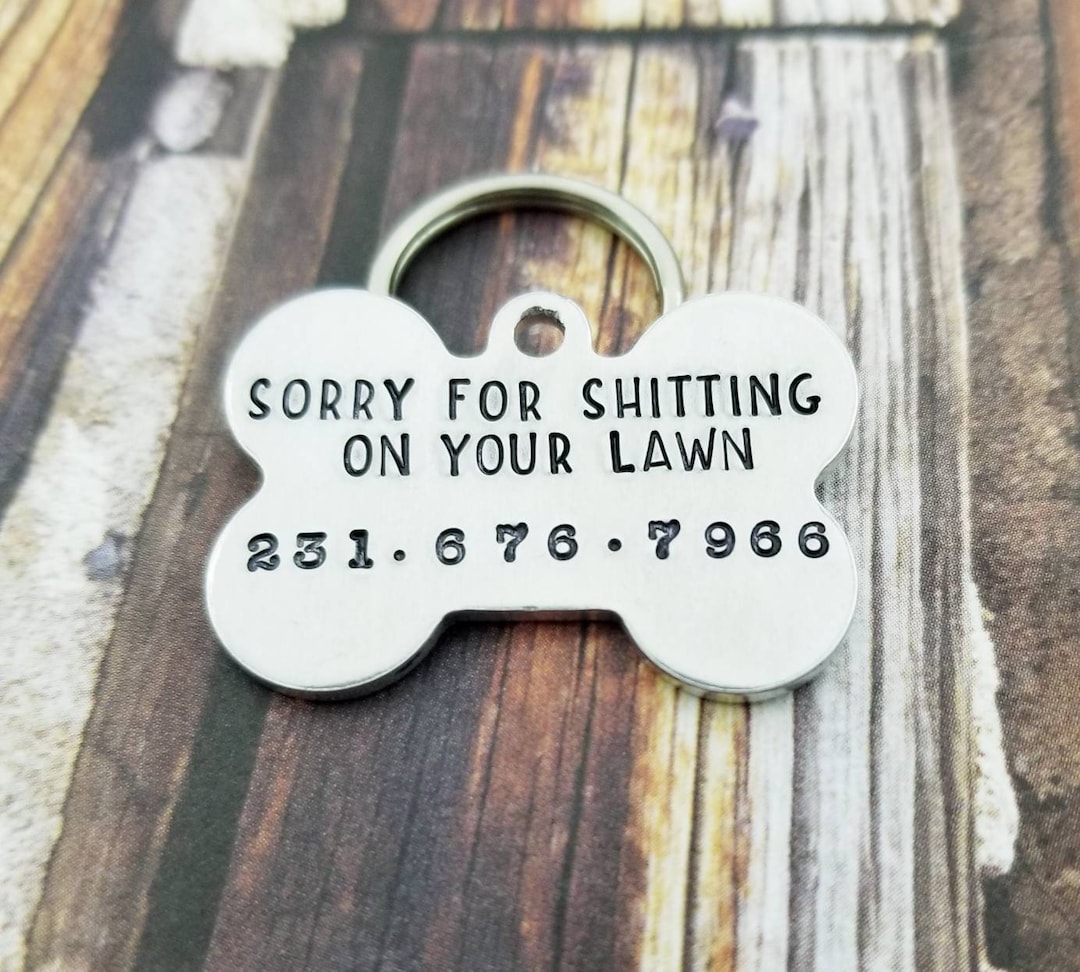 Funny Dog ID Tag Bone Shaped Dog Tag Pet ID Tag Funny - Etsy
