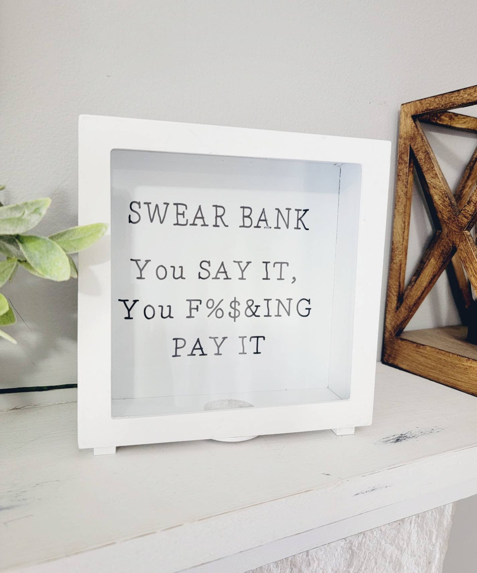 Swear Bank Funny Swear Jar Farmhouse Decor Funny Mom Gift | Etsy