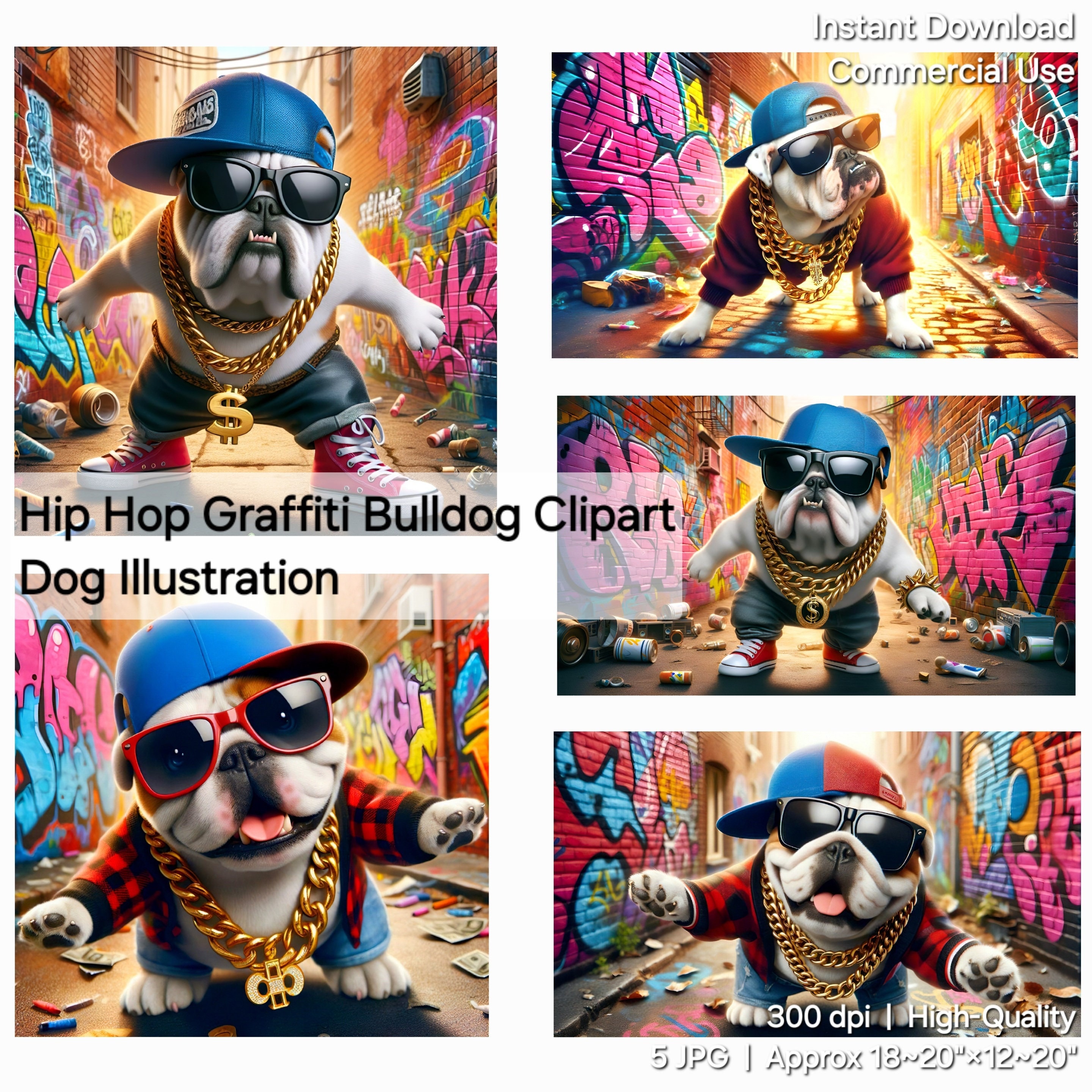 Hip Hop Bulldog, Graffiti Bulldog, Dog Illustration, Cool Dog, Bulldog ...