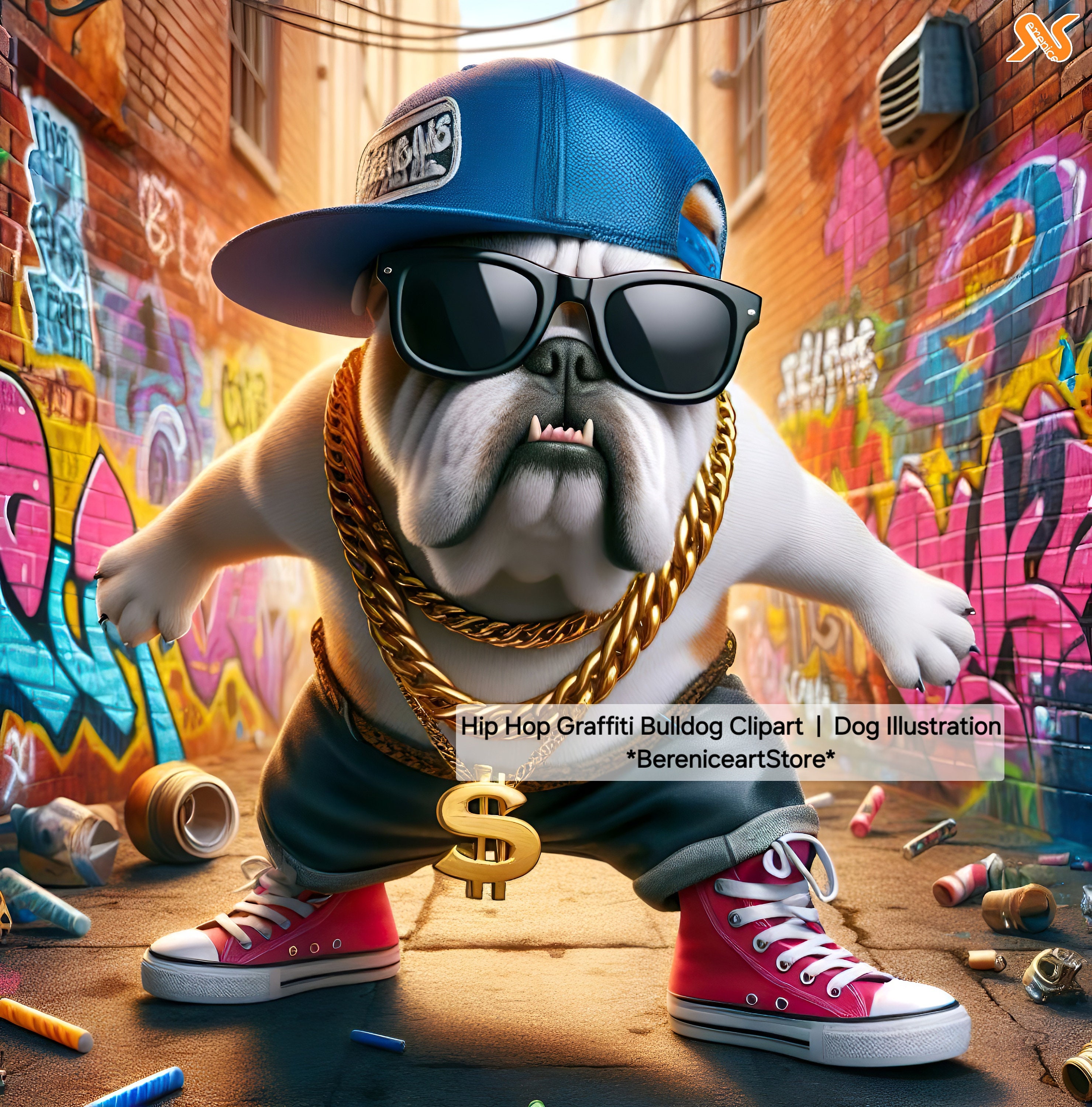 Hip Hop Bulldog, Graffiti Bulldog, Dog Illustration, Cool Dog, Bulldog ...