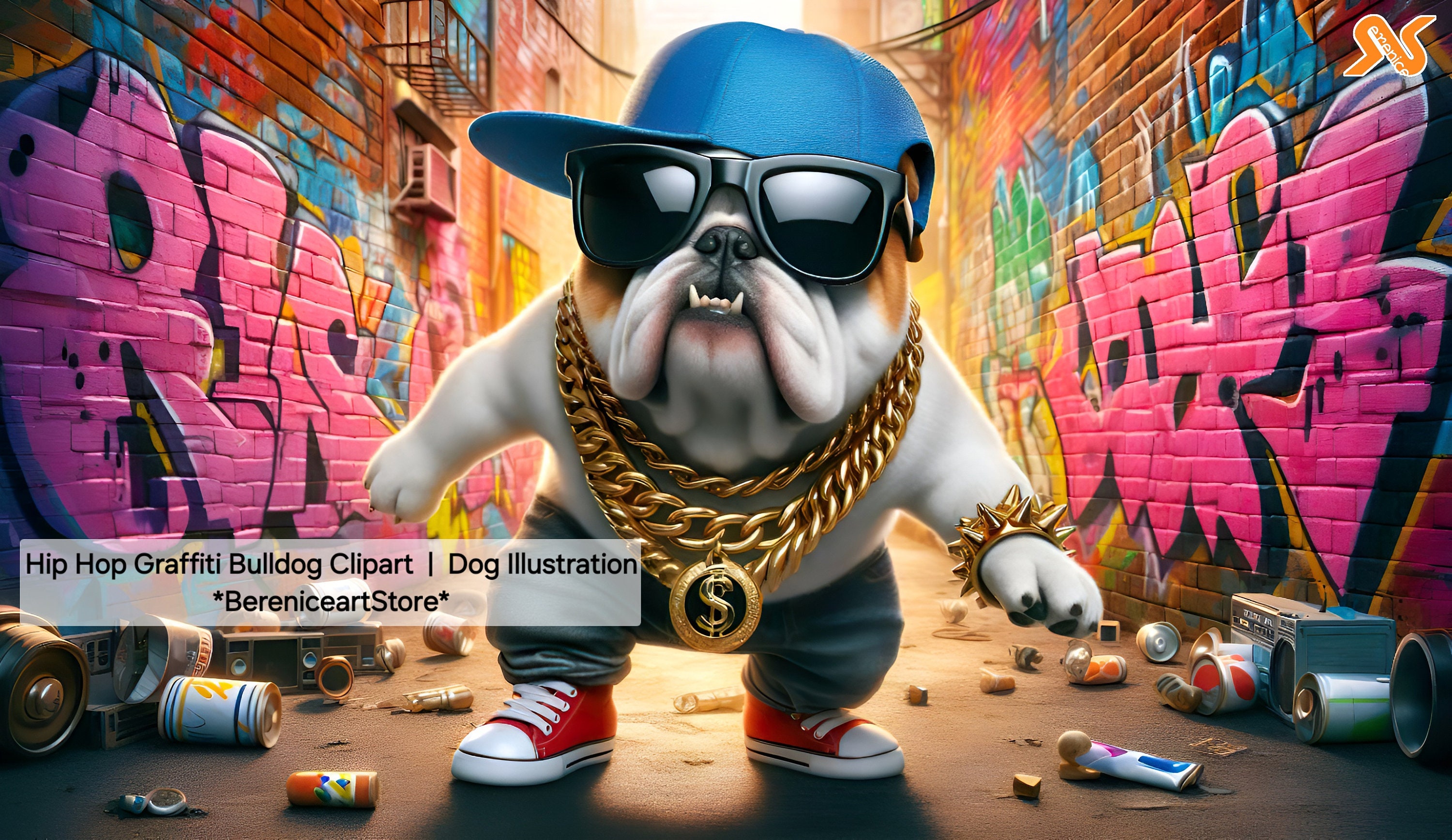 Hip Hop Bulldog, Graffiti Bulldog, Dog Illustration, Cool Dog, Bulldog ...