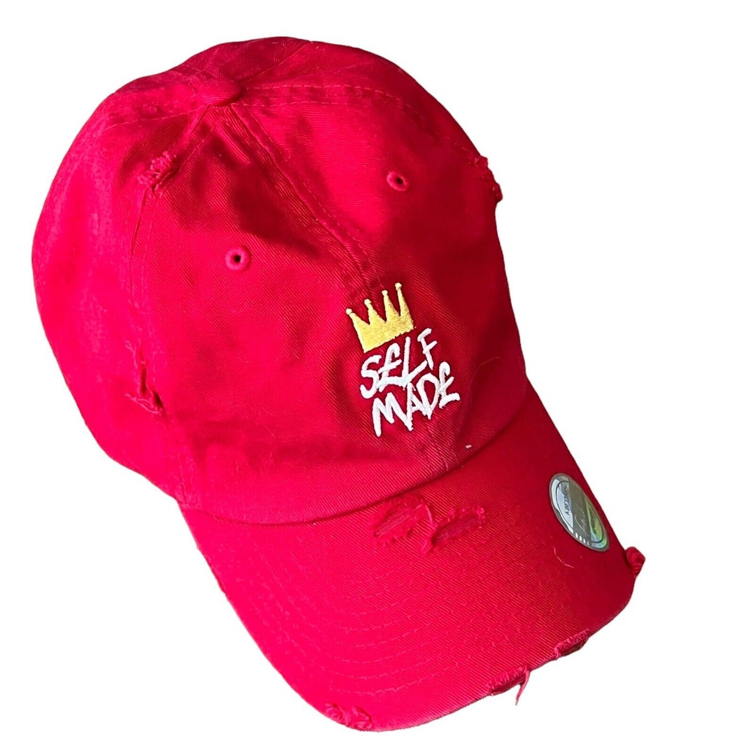Kbethos Distressed Self Made Red Cap Hat Red Adjustable Brand - Etsy