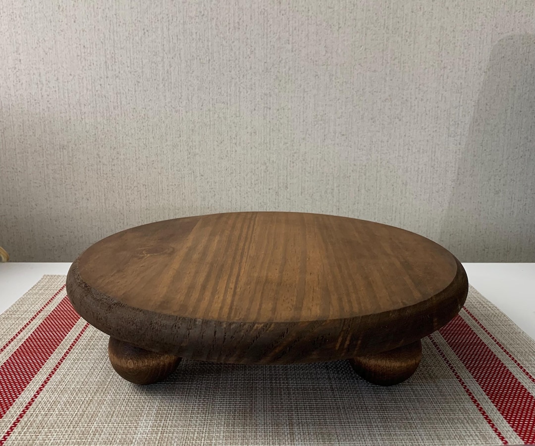 Round Wood Plant Stand: Rustic Farmhouse Decor, - Etsy