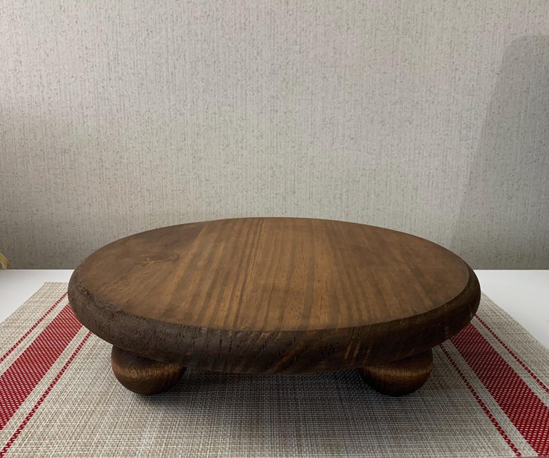 Round Wood Plant Stand: Rustic Farmhouse Decor, - Etsy