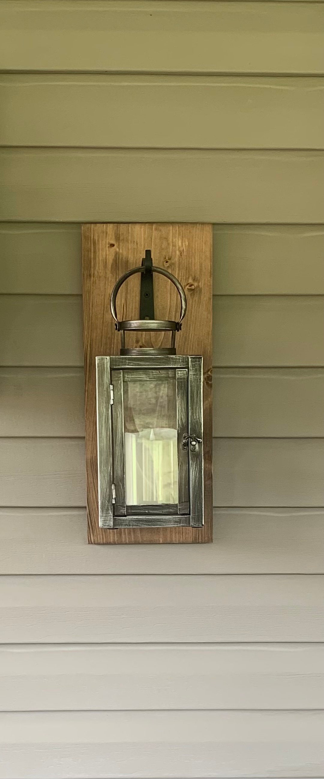 Distressed Metal Lantern Sconce, Farmhouse Decor,wall Decor - Etsy