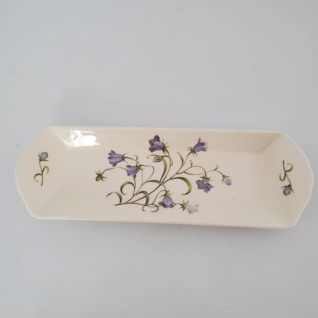 Vintage Spode England Purple Flowers Floral Celery Dish - Etsy