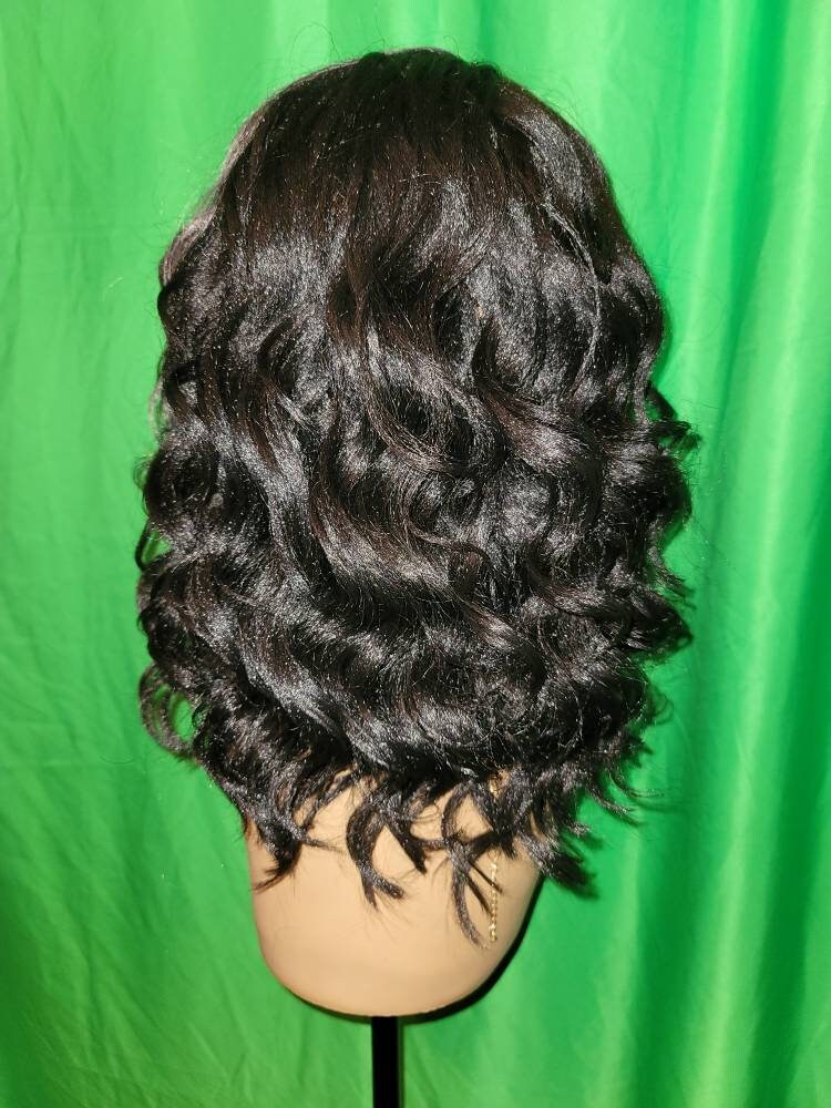 New Hand-made Ocean Wave Crochet Wig W/lace Part Color 1B W/ - Etsy