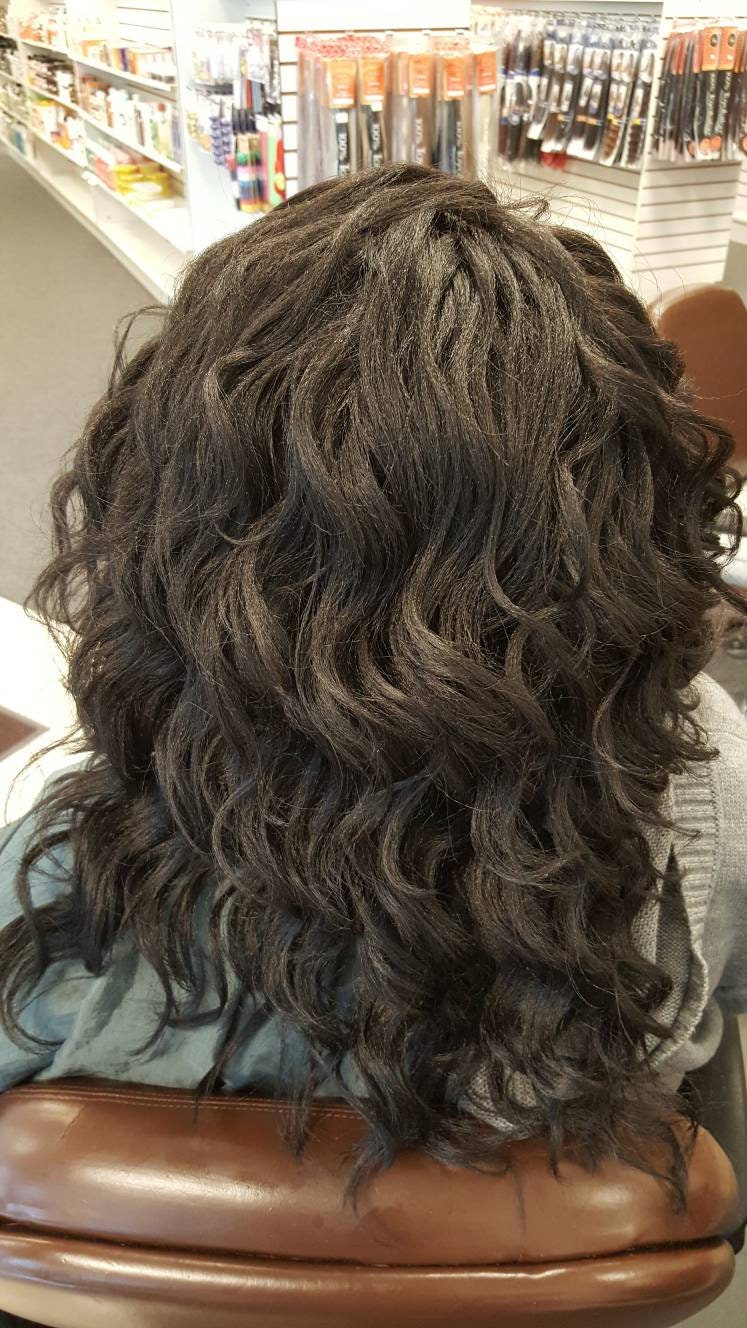 New Hand-made Ocean Wave Crochet Wig W/lace Part Color 1B | Etsy