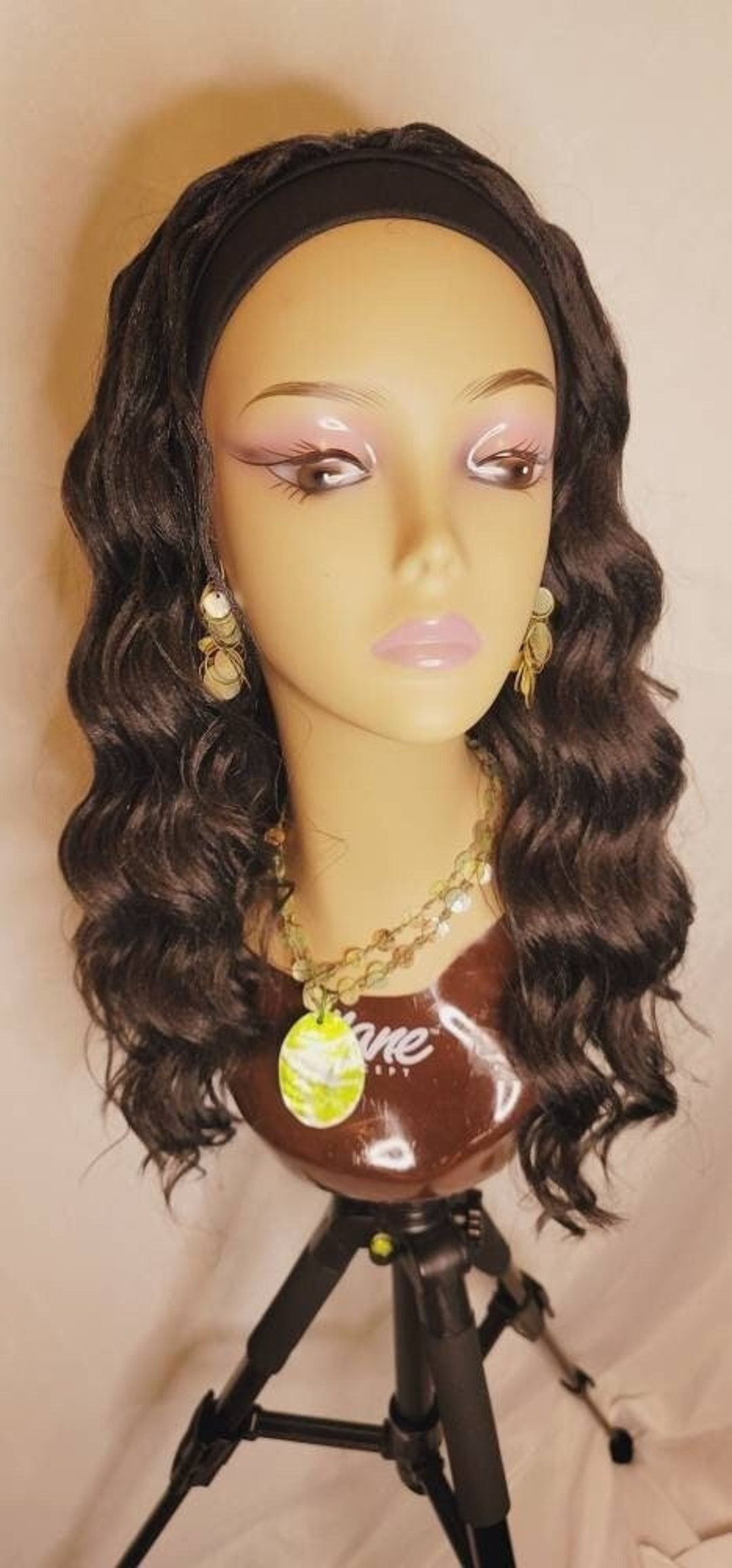 New Hand-made HEADBAND Kima Ocean Wave Crochet Wig Part Color #1B - 14 ...