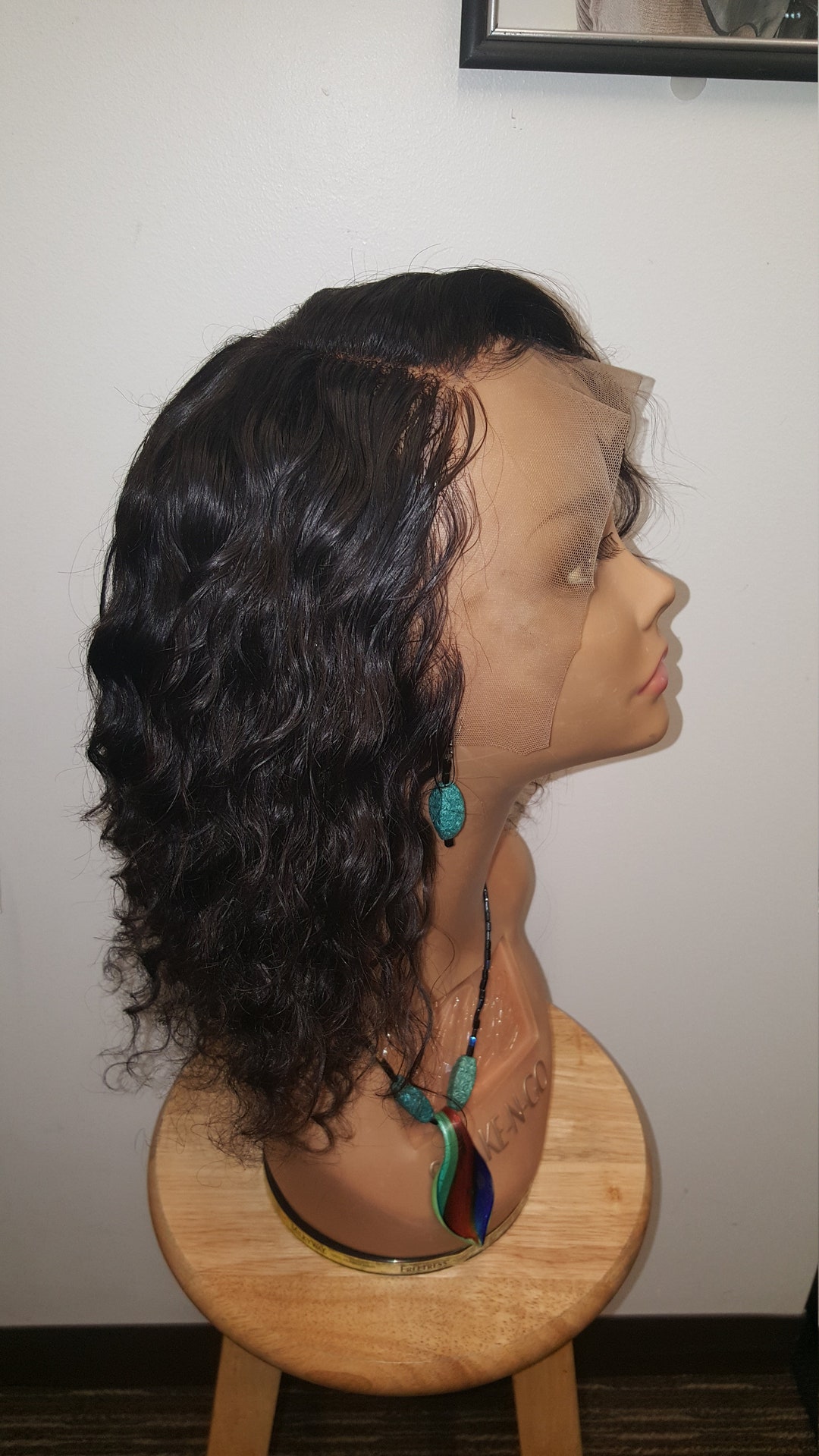100% Virgin Human Hair Deep Wave Frontal Wig 12 Inches - Etsy
