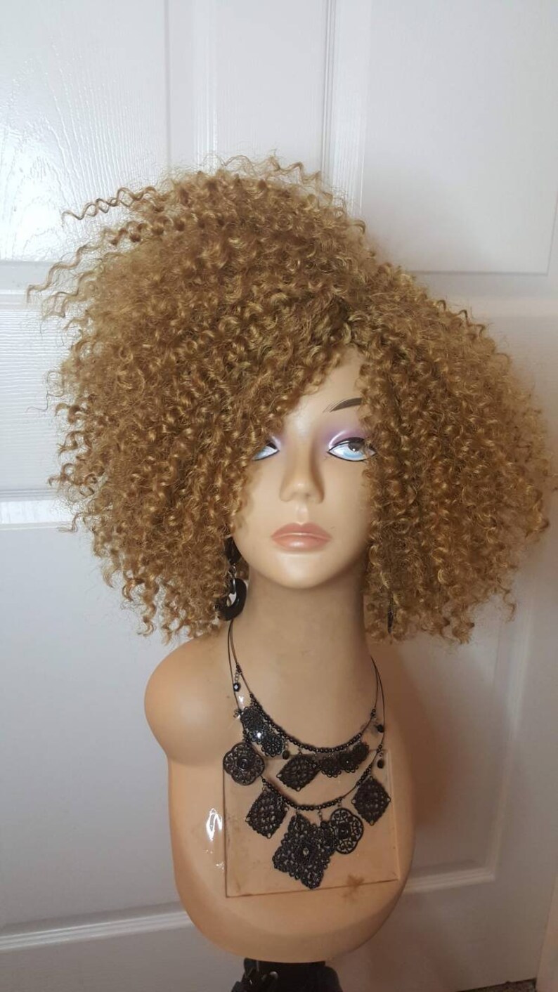 New Handmade Bohemian Curl Crochet Wig W/lace Part Color 27 - Etsy