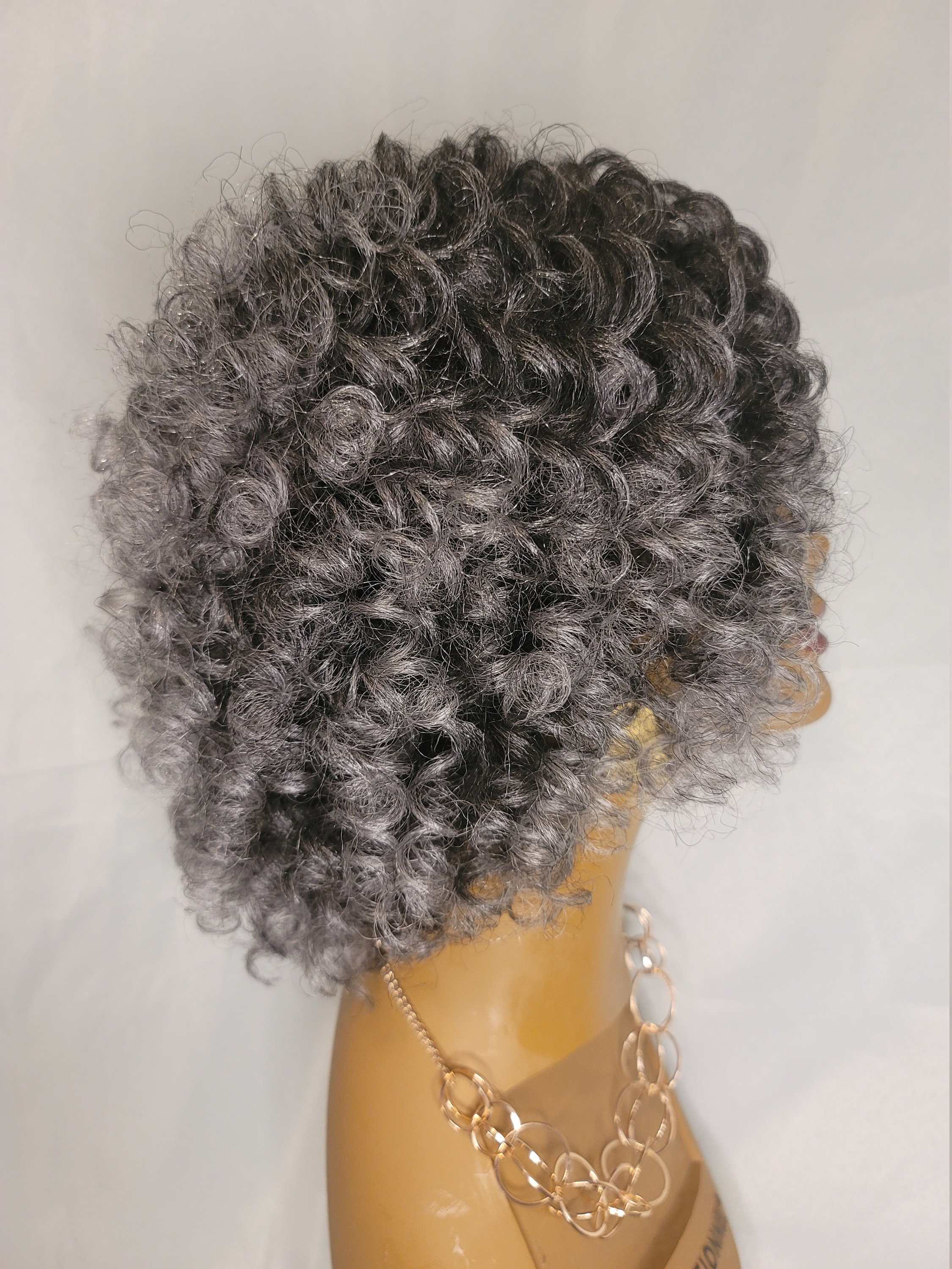 New Handmade Jamaica Bounce Crochet Wig Color Ombre 1b/gray - Etsy