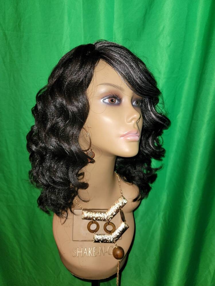 New Hand-made Ocean Wave Crochet Wig W/lace Part Color 1B W/ - Etsy