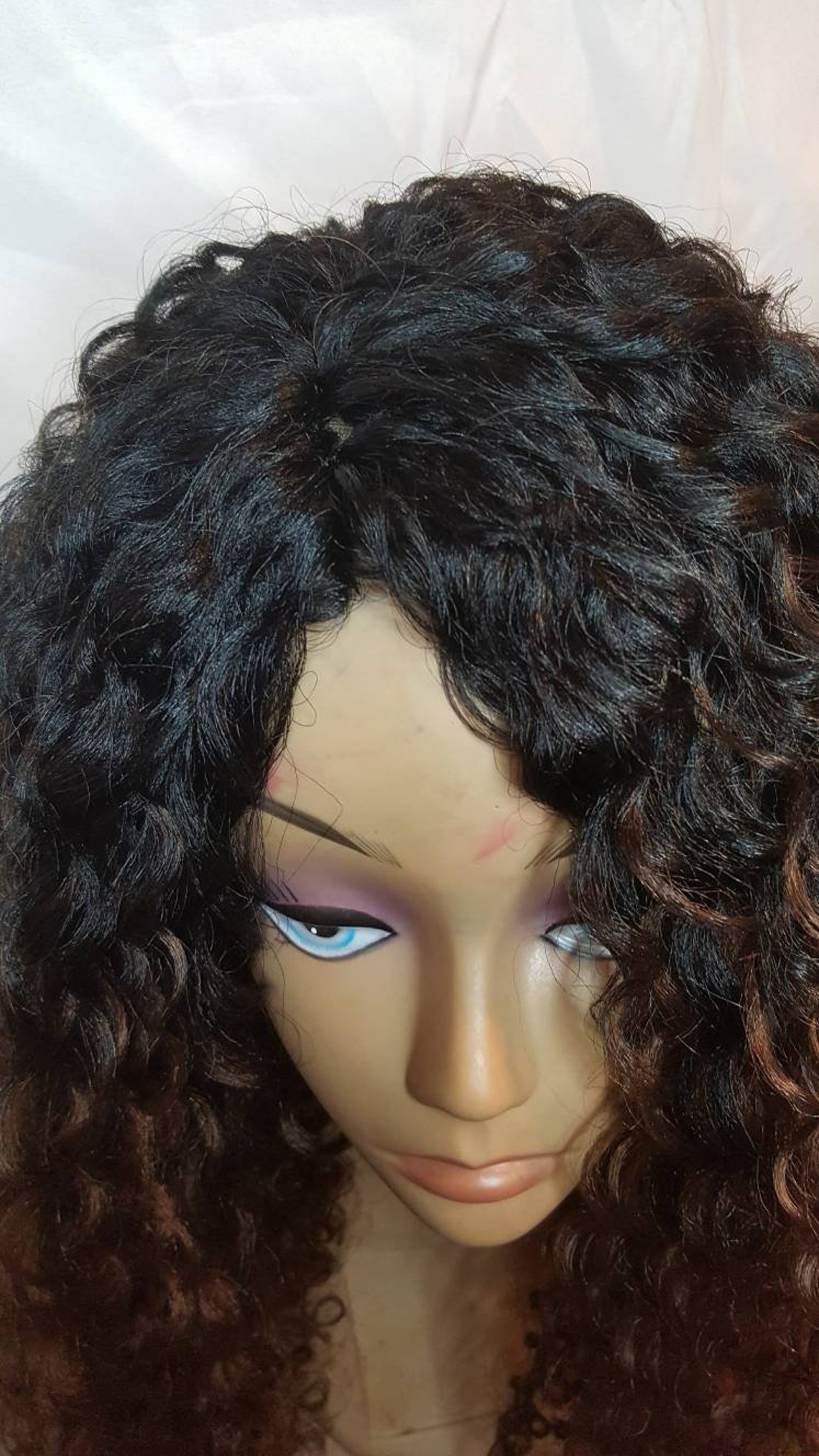 New Hand-made Beach Curl Crochet Wig Color #ombrett30. 18 Inches in ...