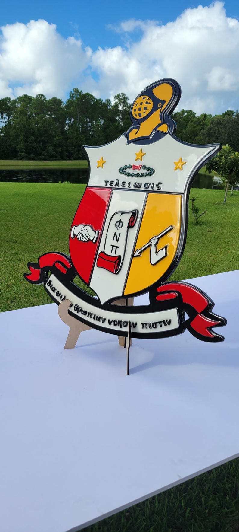 3D Wooden Kappa Alpha Psi Coat of Arms Shield - 29" Fraternity Decor - Etsy